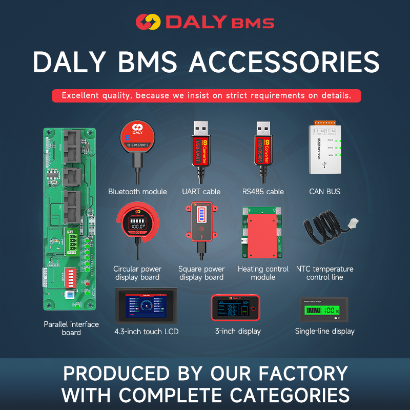 Daly Smart BMS lifepo4 Li-ion Accessories 3s to 24s 30A to 500A 4s 12V ...