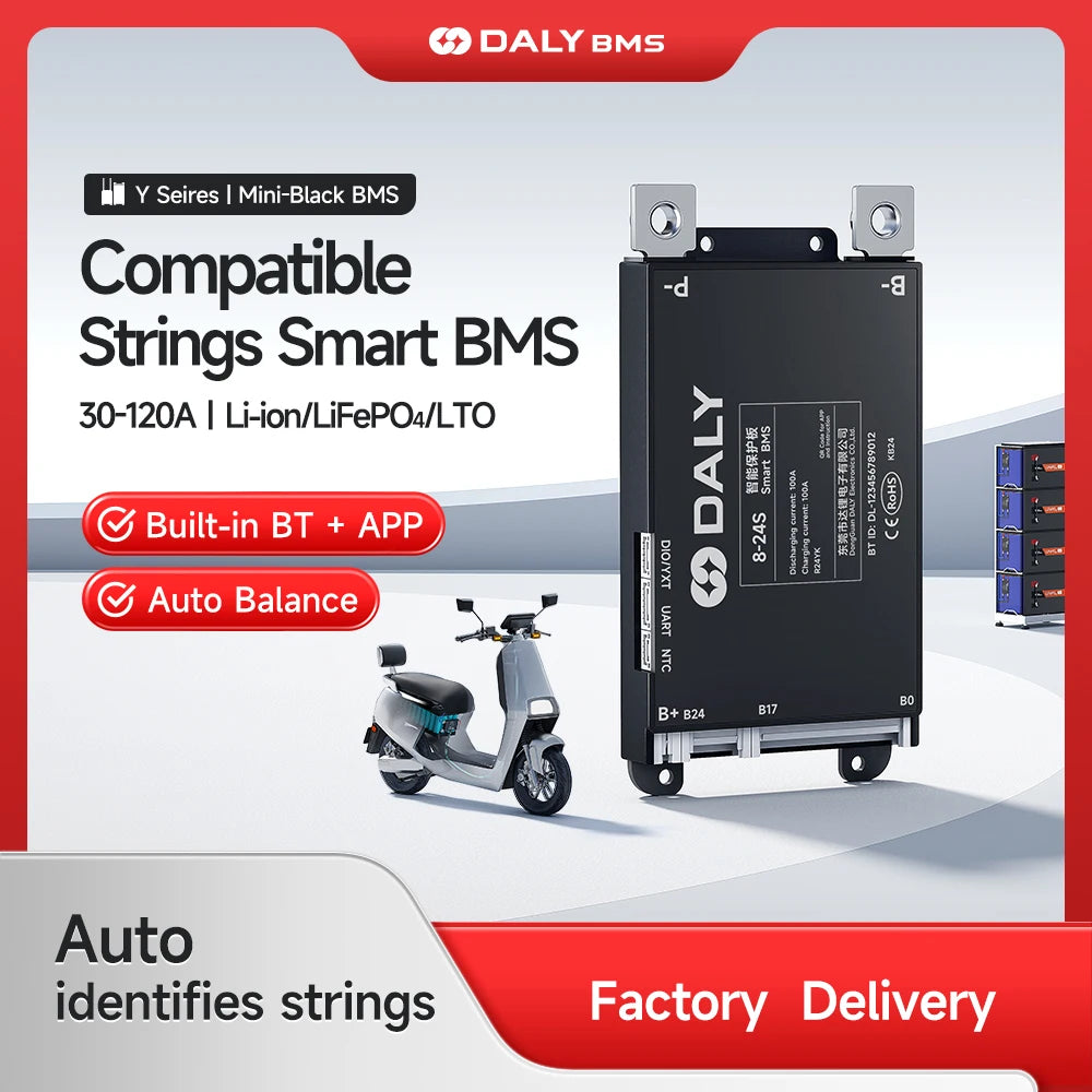 DALY Smart BMS 4S 5S 6S 7S 8S 17S 20S 24S 12V 24V 48V Lifepo4 BMS 30A ...